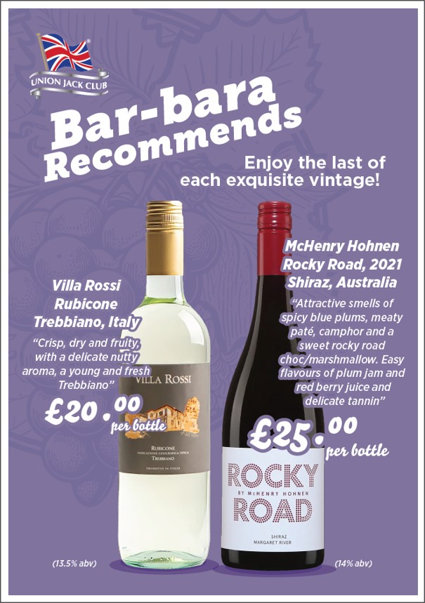 Union Jack Club Restaurant Menu